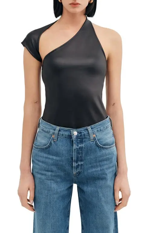 MARCELLA Milan One Shoulder Faux Leather Top