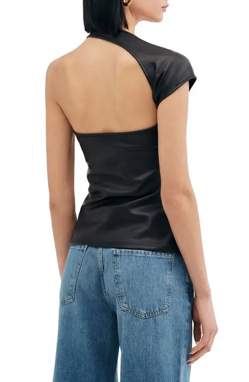 MARCELLA Milan One Shoulder Faux Leather Top