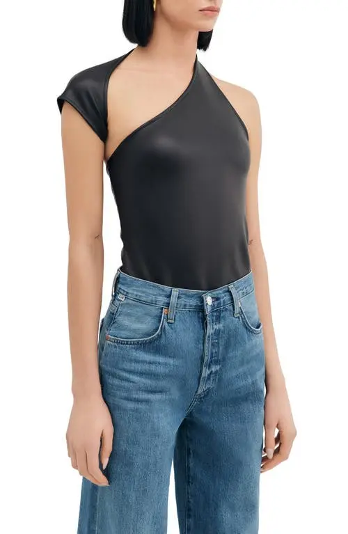 MARCELLA Milan One Shoulder Faux Leather Top