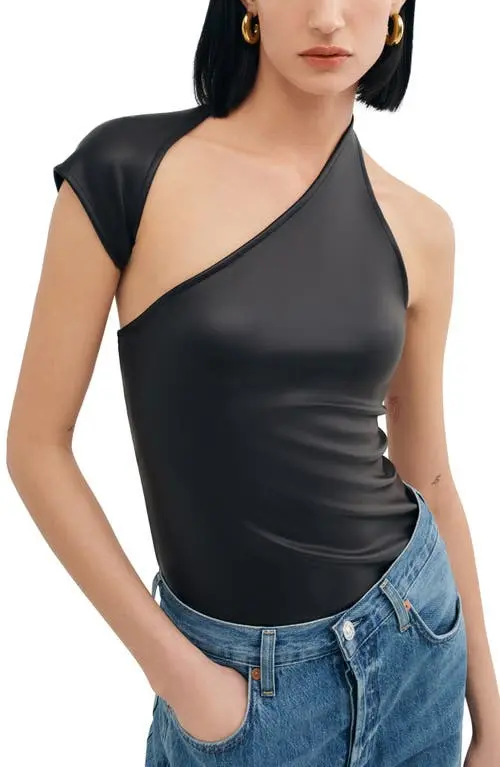 MARCELLA Milan One Shoulder Faux Leather Top