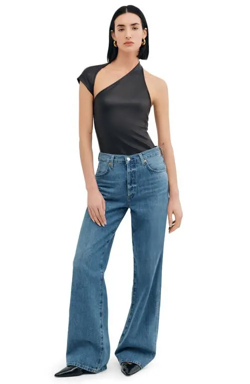 MARCELLA Milan One Shoulder Faux Leather Top