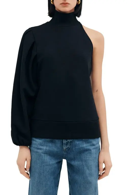 MARCELLA Glasgow Turtleneck One-shoulder Top