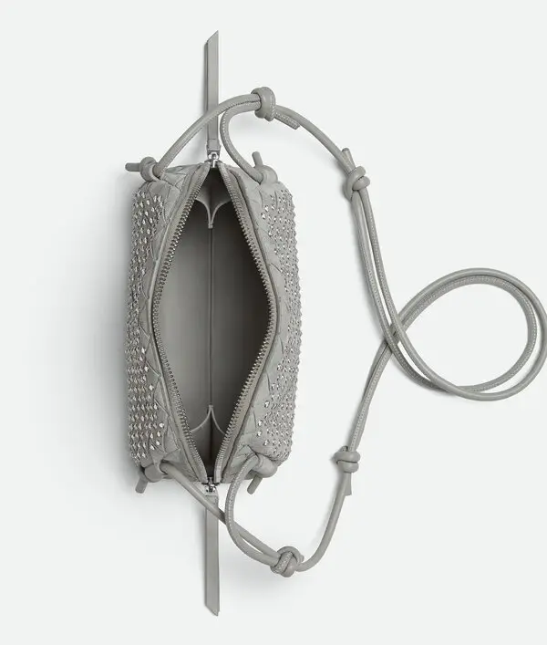 Bottega Veneta Intrecciato Suede And Strass Pouch