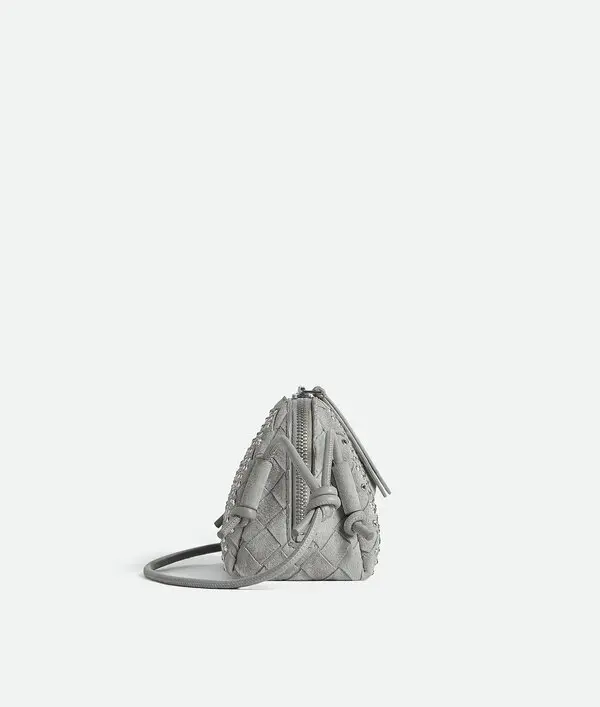 Bottega Veneta Intrecciato Suede And Strass Pouch