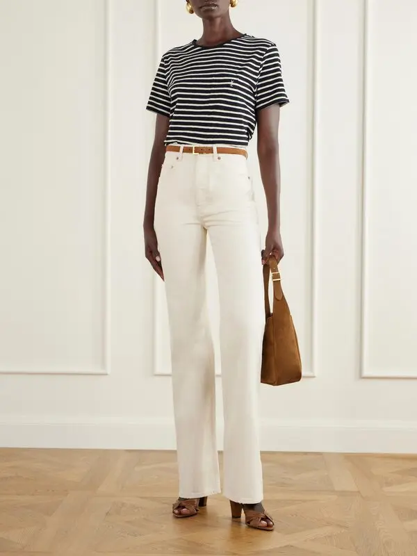 Saint Laurent High-rise Bootcut Jeans - Neutrals