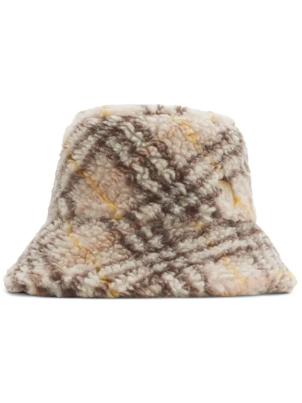Burberry Checkered Bucket Hat - Neutrals