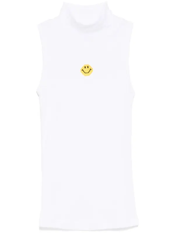 Joshua Sanders Pixel Mock Neck Vest - White