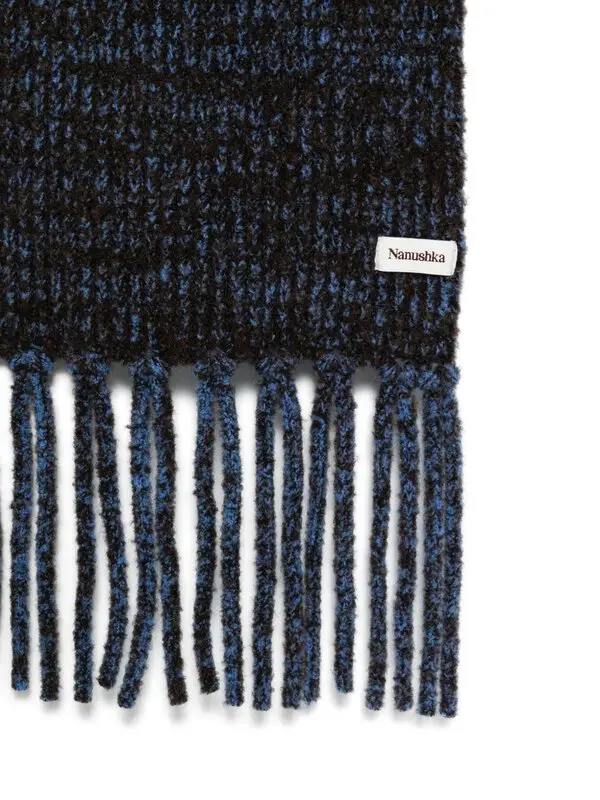 Nanushka Ribbed-knit Scarf - Blue