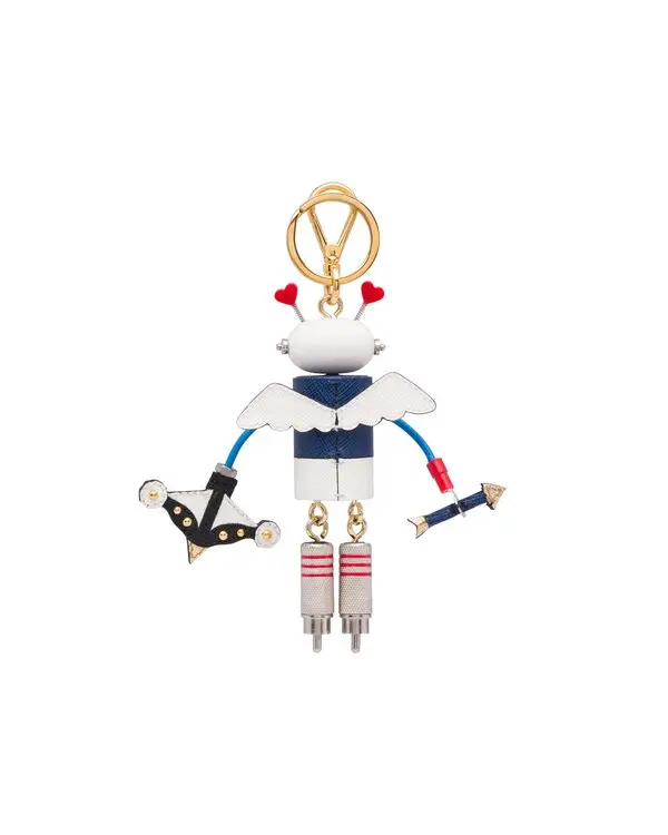 Prada Cupido Saffiano Leather Keychain Charm