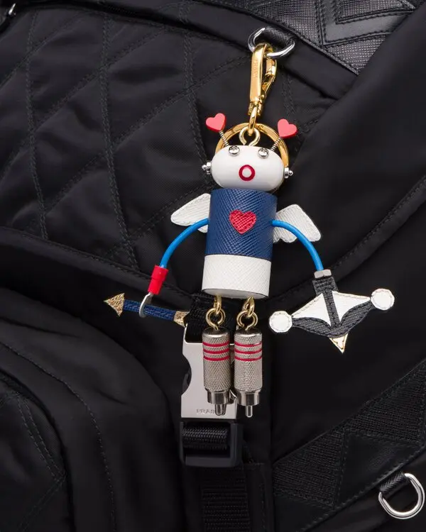 Prada Cupido Saffiano Leather Keychain Charm