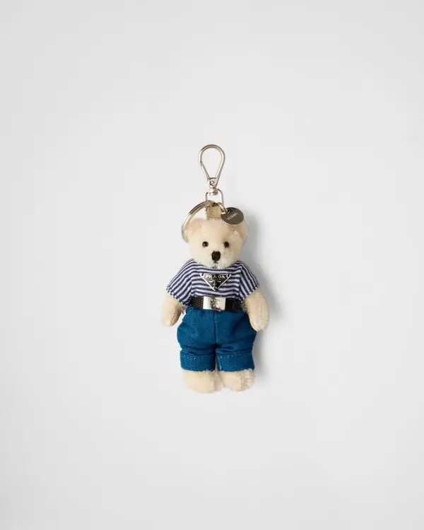 Prada Teddy Keychain Charm - White
