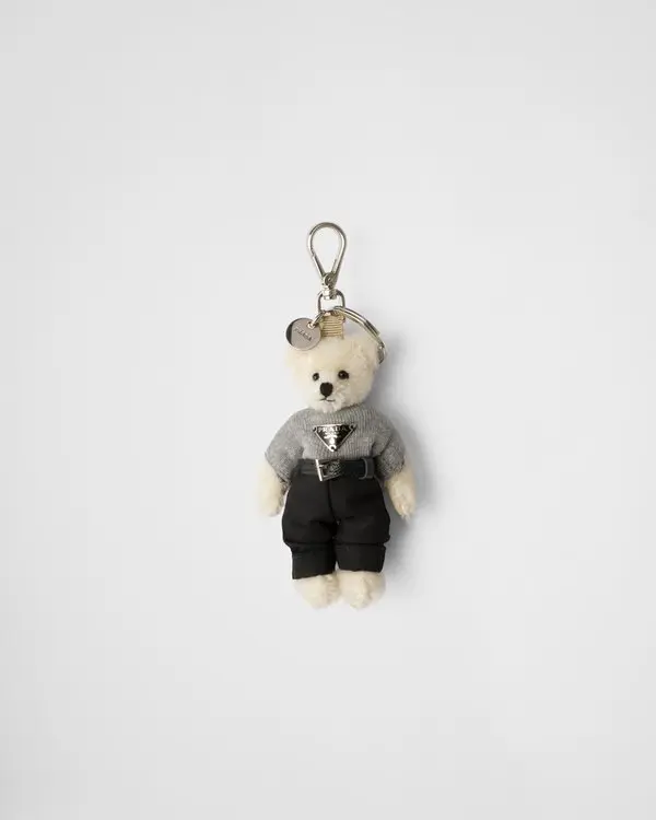 Prada Teddy Keychain Charm - White