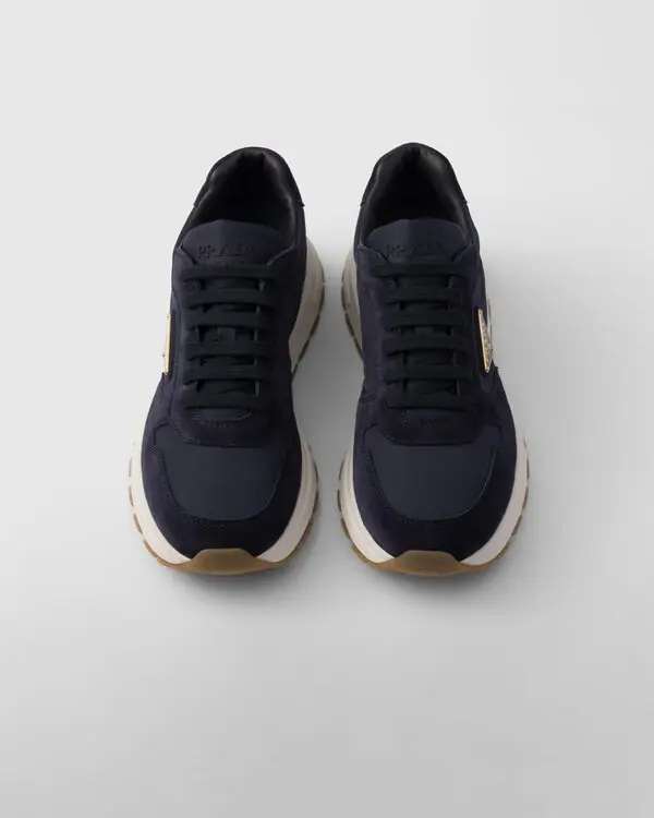Prada Prax 01 Re-nylon And Suede Sneakers