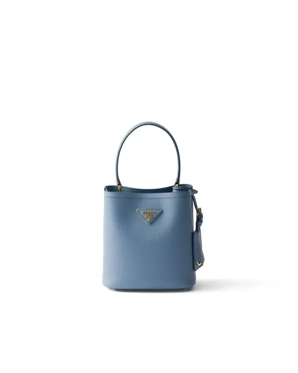 Prada Panier Mini Saffiano Leather Bag - Light Blue