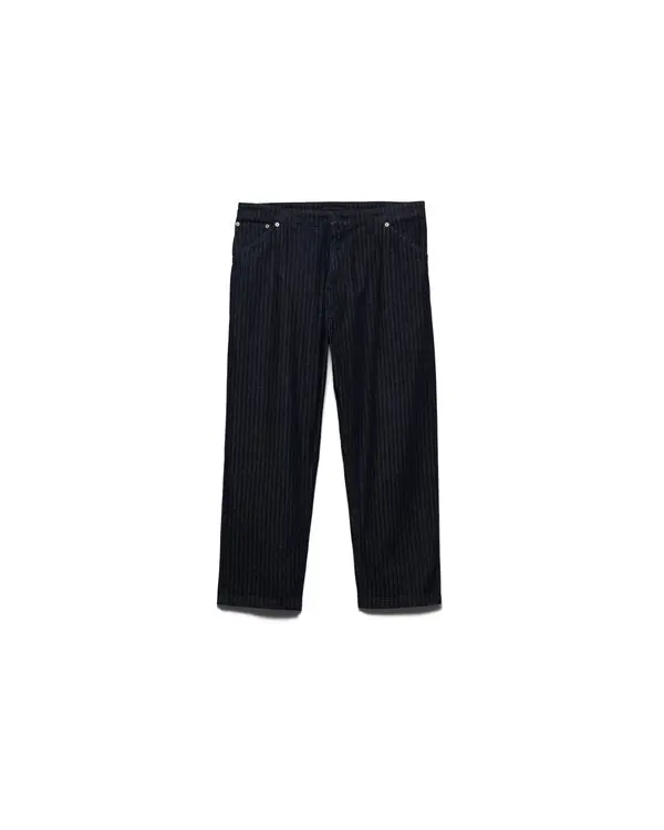 Prada Wide-leg Chevron Denim Jeans - Blue