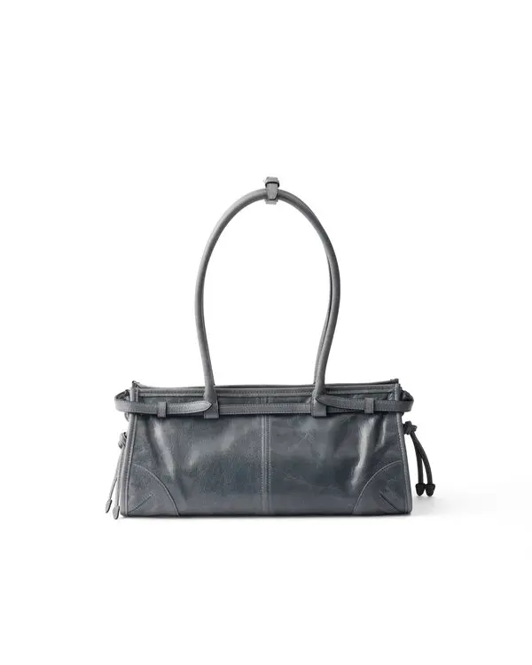 Prada Bonnie Medium Leather Handbag - Blue