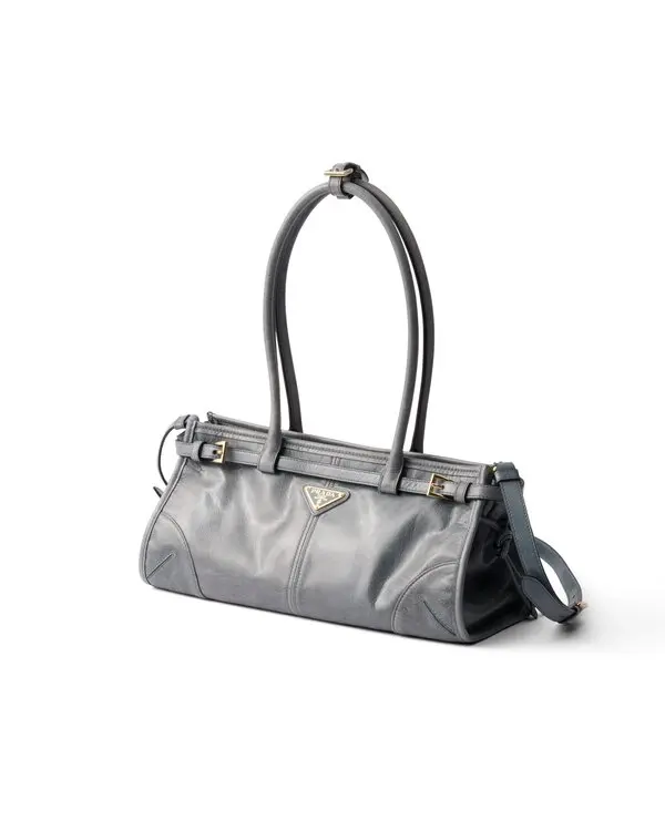 Prada Bonnie Medium Leather Handbag - Blue