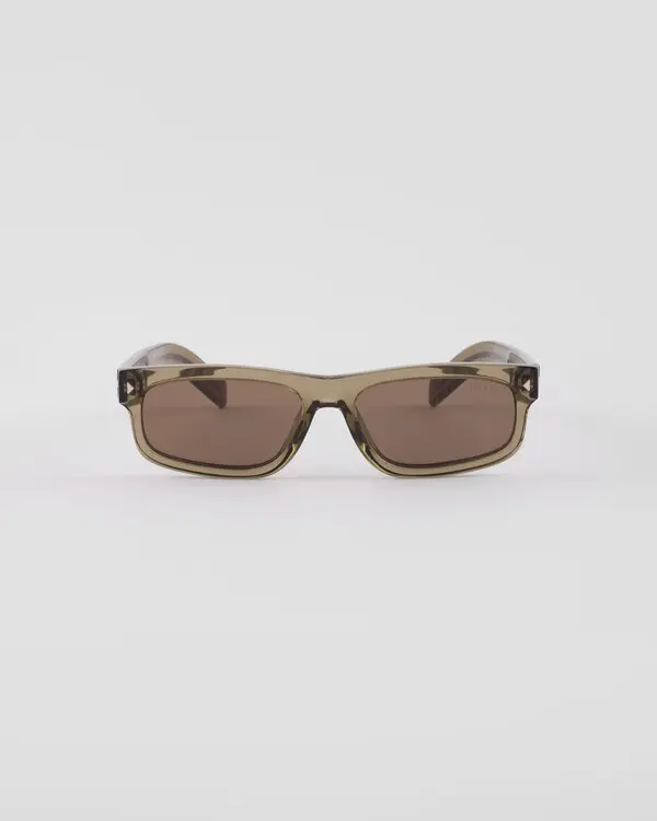 Prada Sunglasses With Metal Plaque - Walnut Brown Lenses