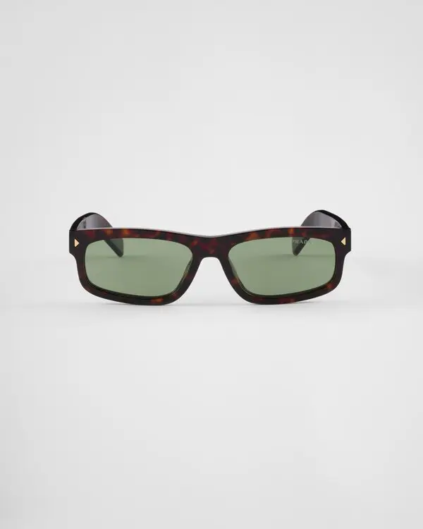 Prada Sunglasses With Metal Plaque - Willow Green Lenses
