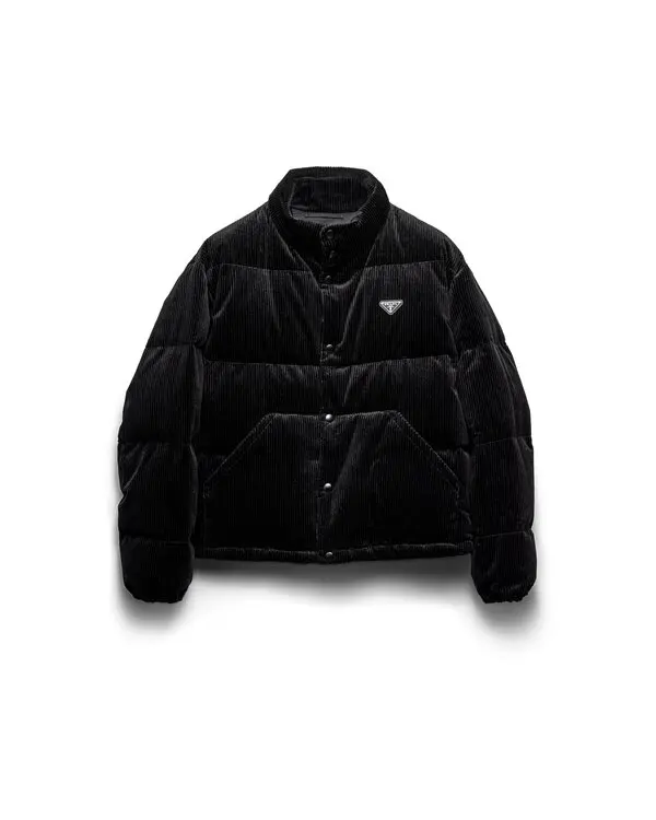 Prada Cropped Corduroy Down Jacket