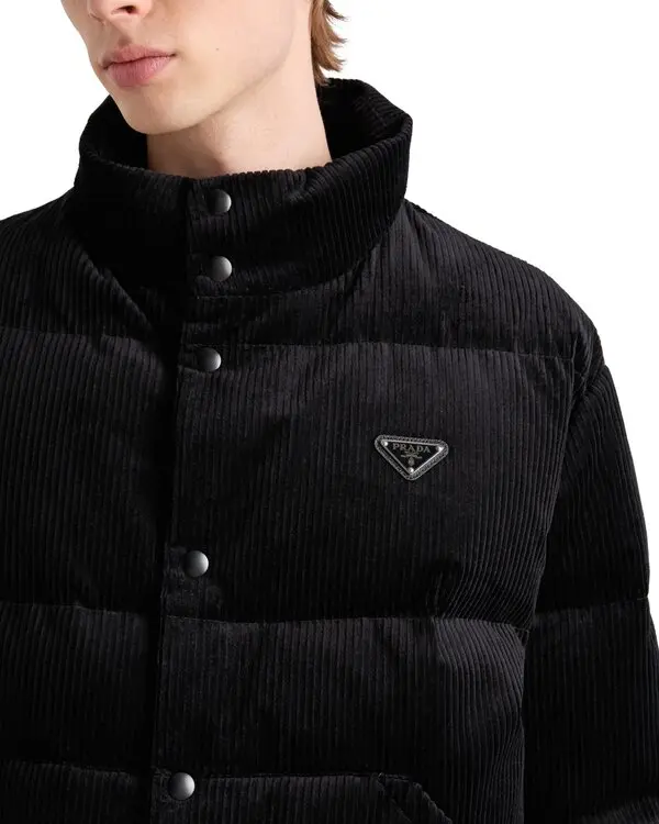 Prada Cropped Corduroy Down Jacket