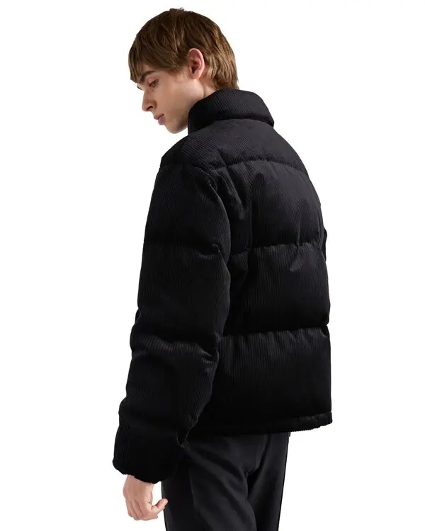 Prada Cropped Corduroy Down Jacket