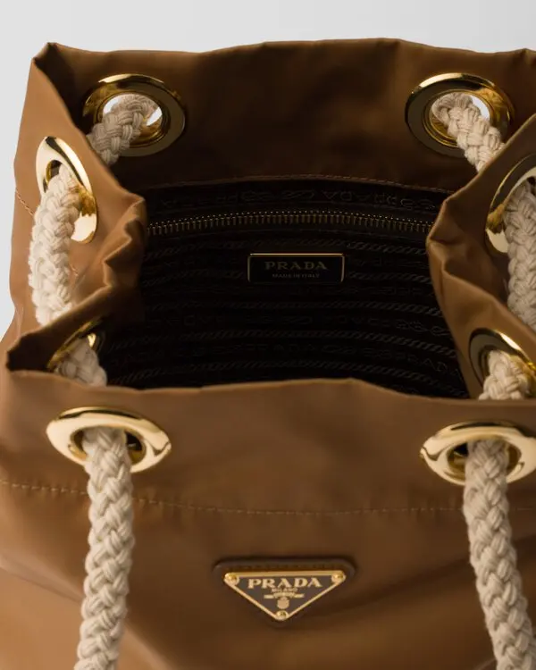 Prada Re-nylon Small Bucket Bag - Brandy