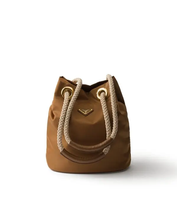Prada Re-nylon Small Bucket Bag - Brown