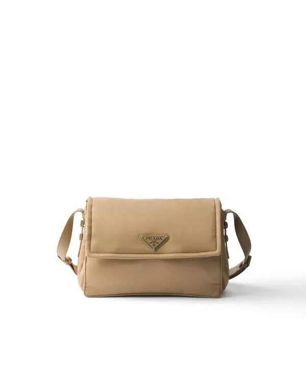 Prada Traveller Medium Padded Re-nylon Bag - Brown