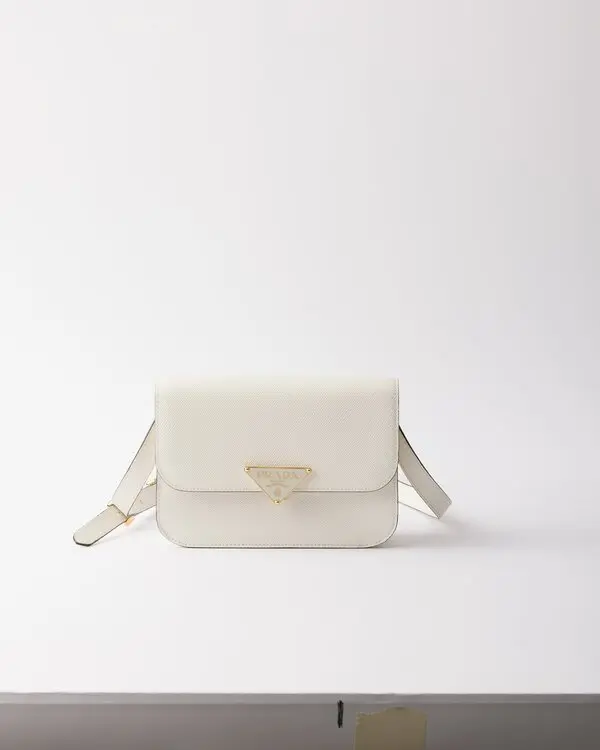 Prada Saffiano Leather Flap Shoulder Bag