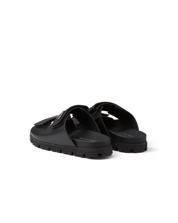 Prada Leather Strap Slides