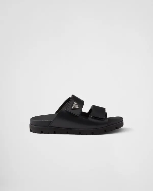Prada Leather Strap Slides