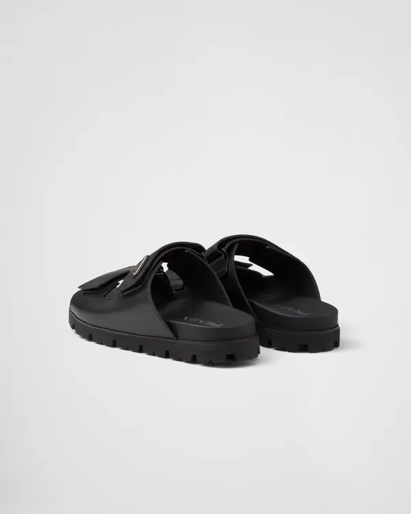 Prada Leather Strap Slides