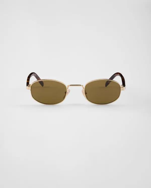 Prada Sunglasses With Metal Plaque - Loden Green Lenses