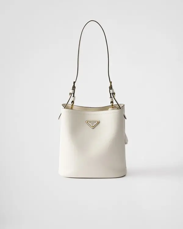 Prada Leather Shoulder Bag - White | Editorialist