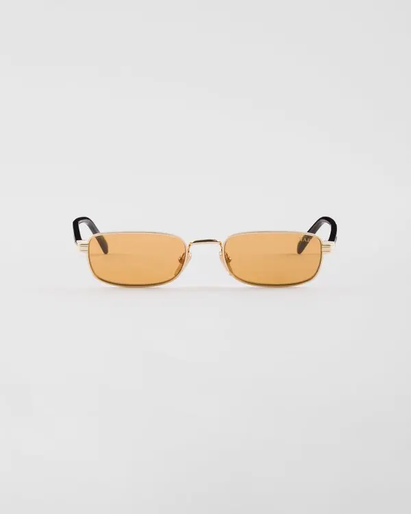 Prada Sunglasses With Metal Plaque - Honey Lenses