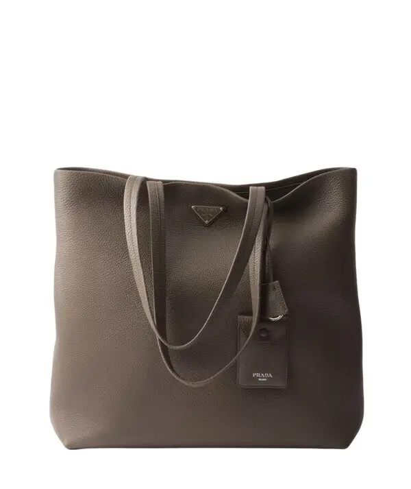 Prada Leather Tote - Bamboo Gray