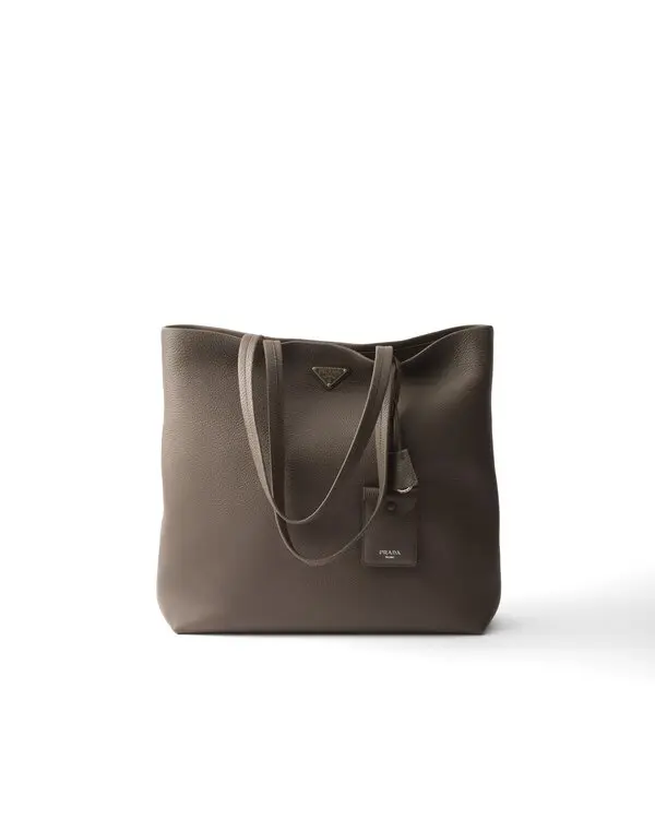Prada Leather Tote - Grey