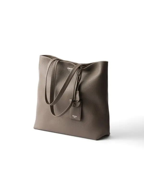 Prada Leather Tote - Grey