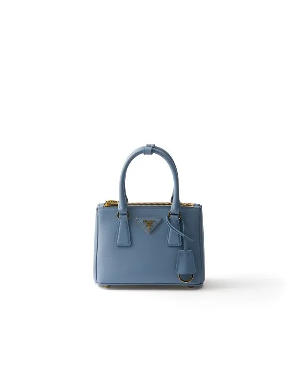Prada Galleria Mini Saffiano Leather Bag - Light Blue