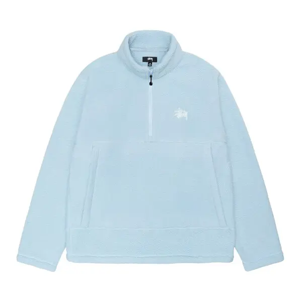 StÜssy Polar Fleece Half Zip Mock Neck - Blue