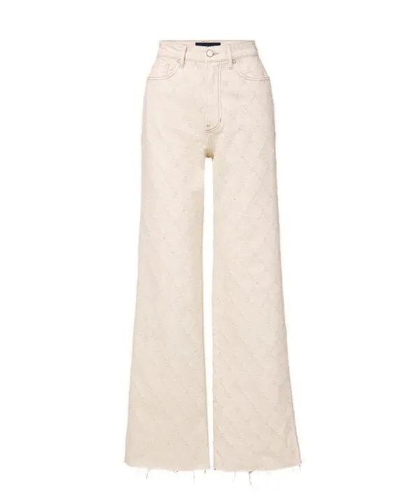 Veronica Beard Taylor Diamond-printed Wide-leg Jean