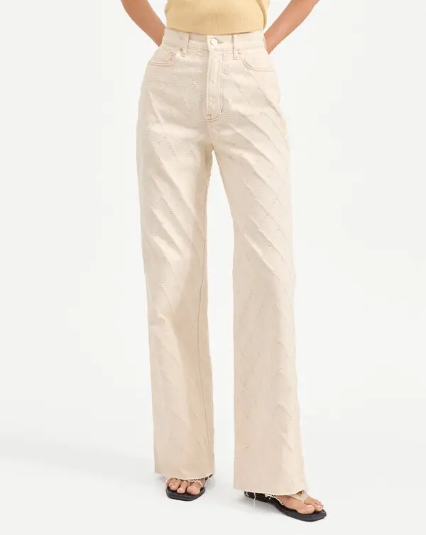 Veronica Beard Taylor Diamond-printed Wide-leg Jean