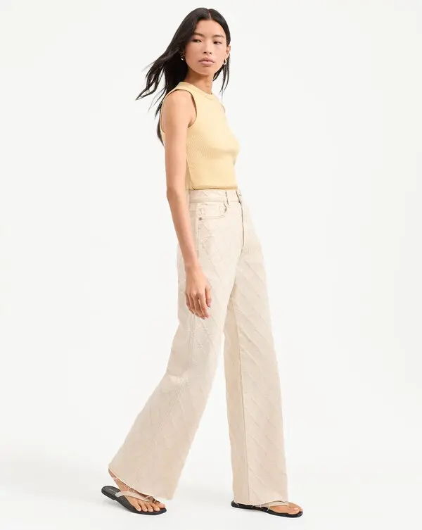 Veronica Beard Taylor Diamond-printed Wide-leg Jean
