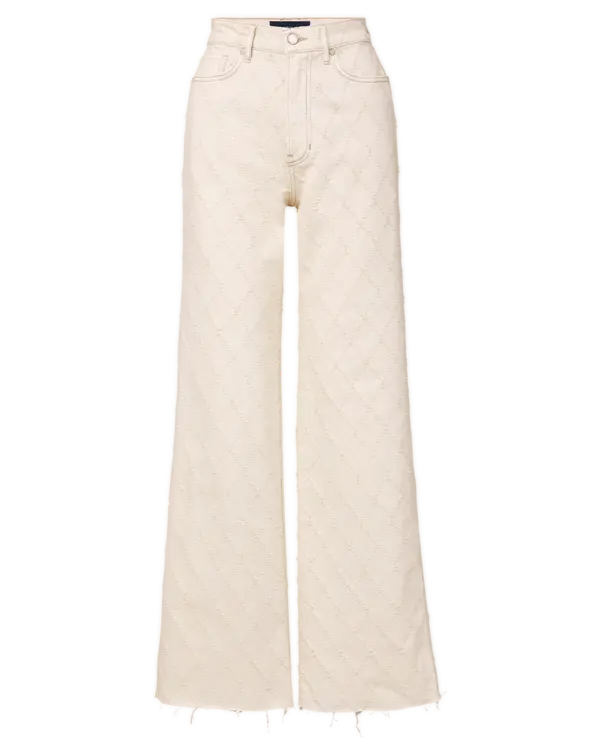 Veronica Beard Taylor Diamond-printed Wide-leg Jean