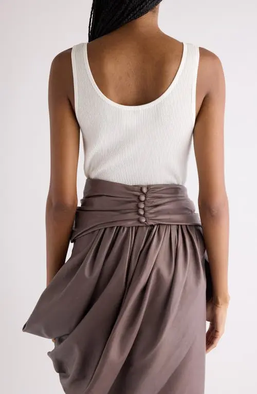 Chloé Logo Embroidered Cotton Rib Tank - White