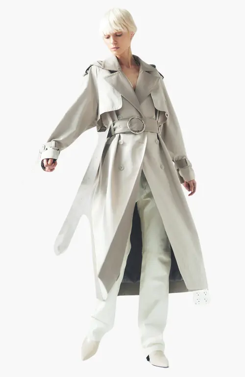 Caalo Water-resistant Cotton Gabardine Maxi Trench Coat