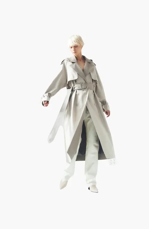 Caalo Water-resistant Cotton Gabardine Maxi Trench Coat