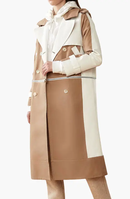 Caalo Water-resistant Convertible Trench Coat - Camel