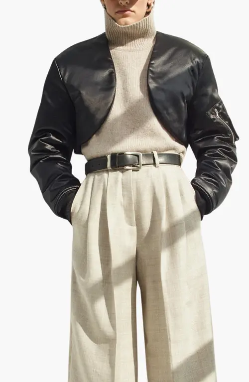 Caalo Satin Down Bolero - Black